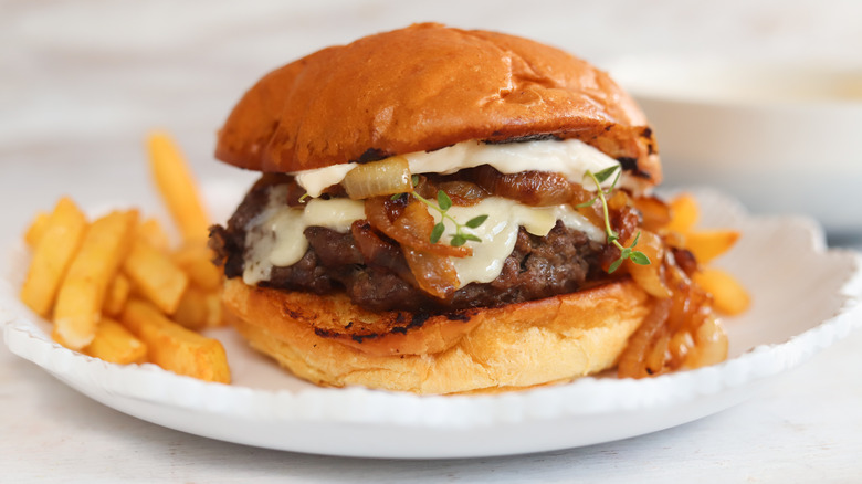 Decadent French onion burger recipe