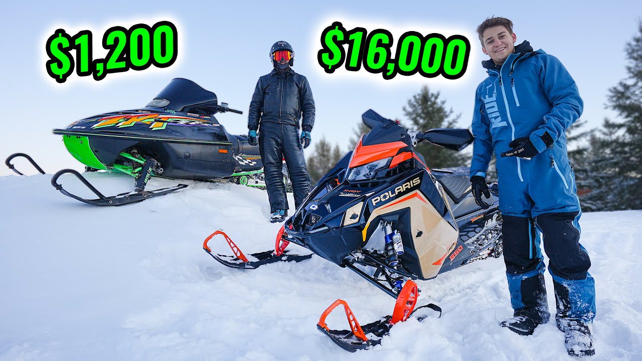 Cheap vs. expensive snowmobiles ditch riding!💥
