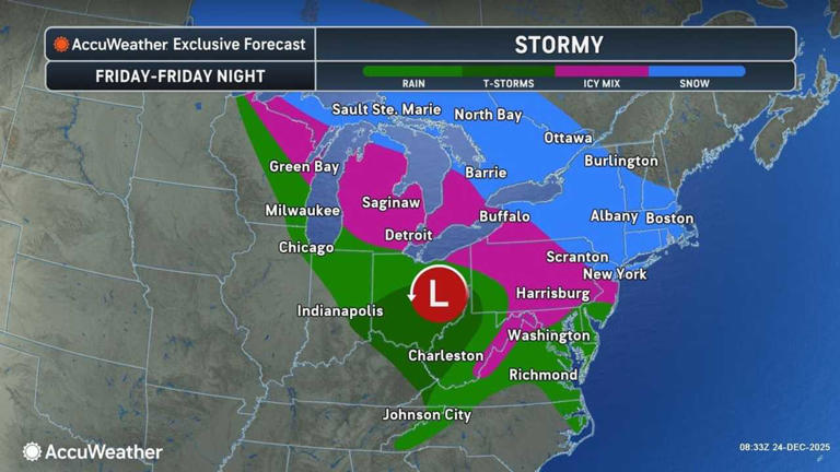 Snowfall projections, timing updated for major post-Christmas storm