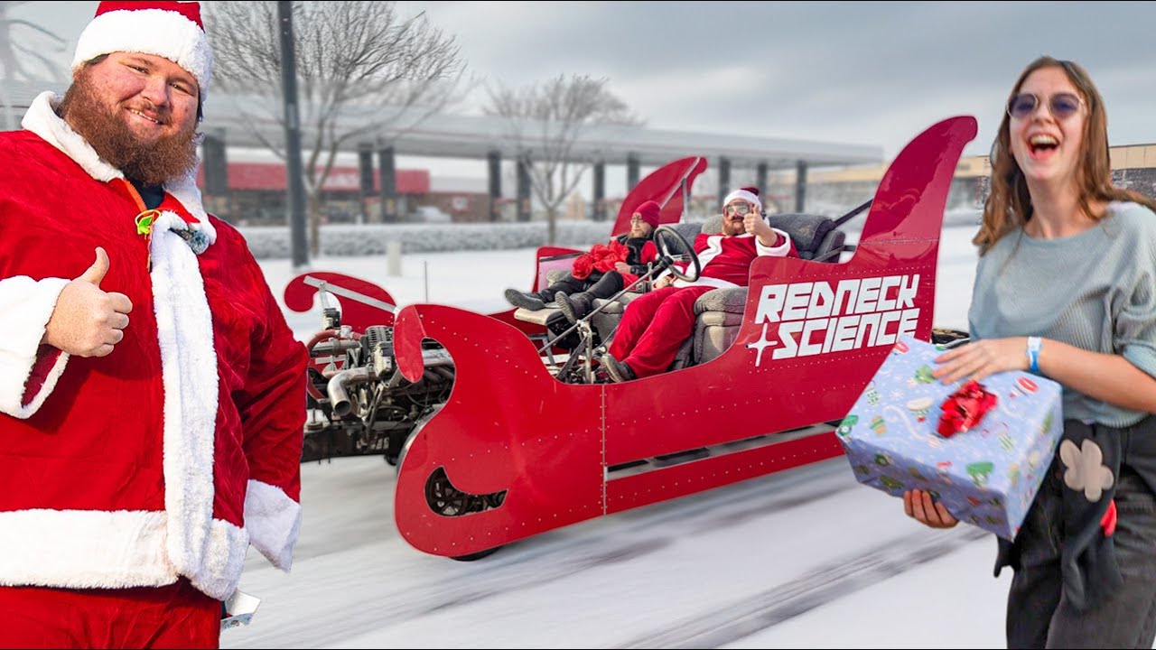 What happens when you put a V8 engine into a Christmas sleigh