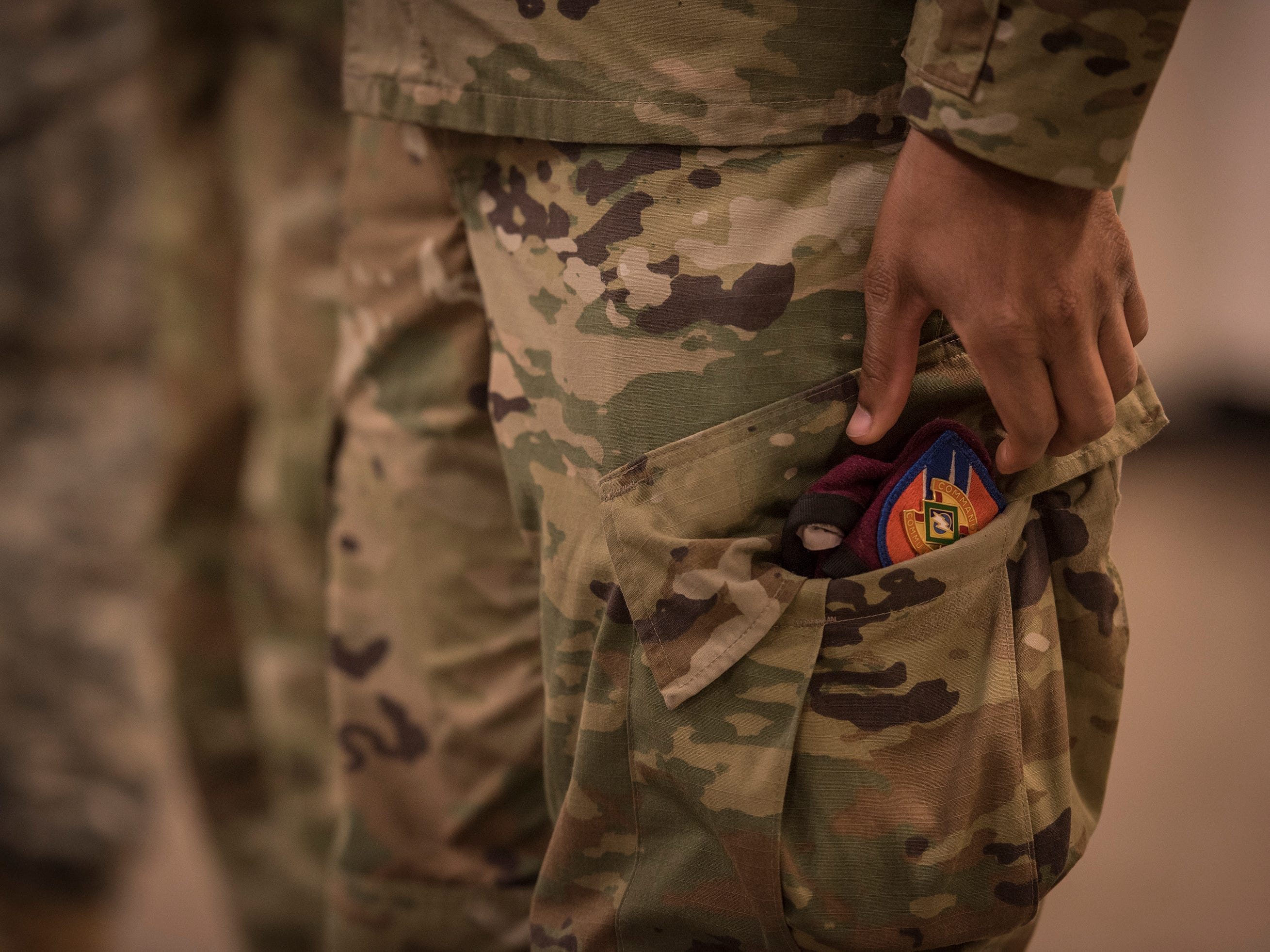 The US military is weird about hands in pockets, and the rules are all ...