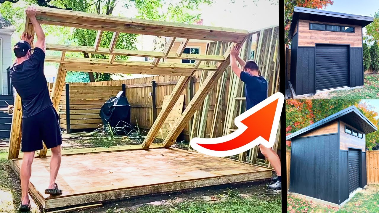 Watch this complete shed build in 5 minutes – free blueprints included
