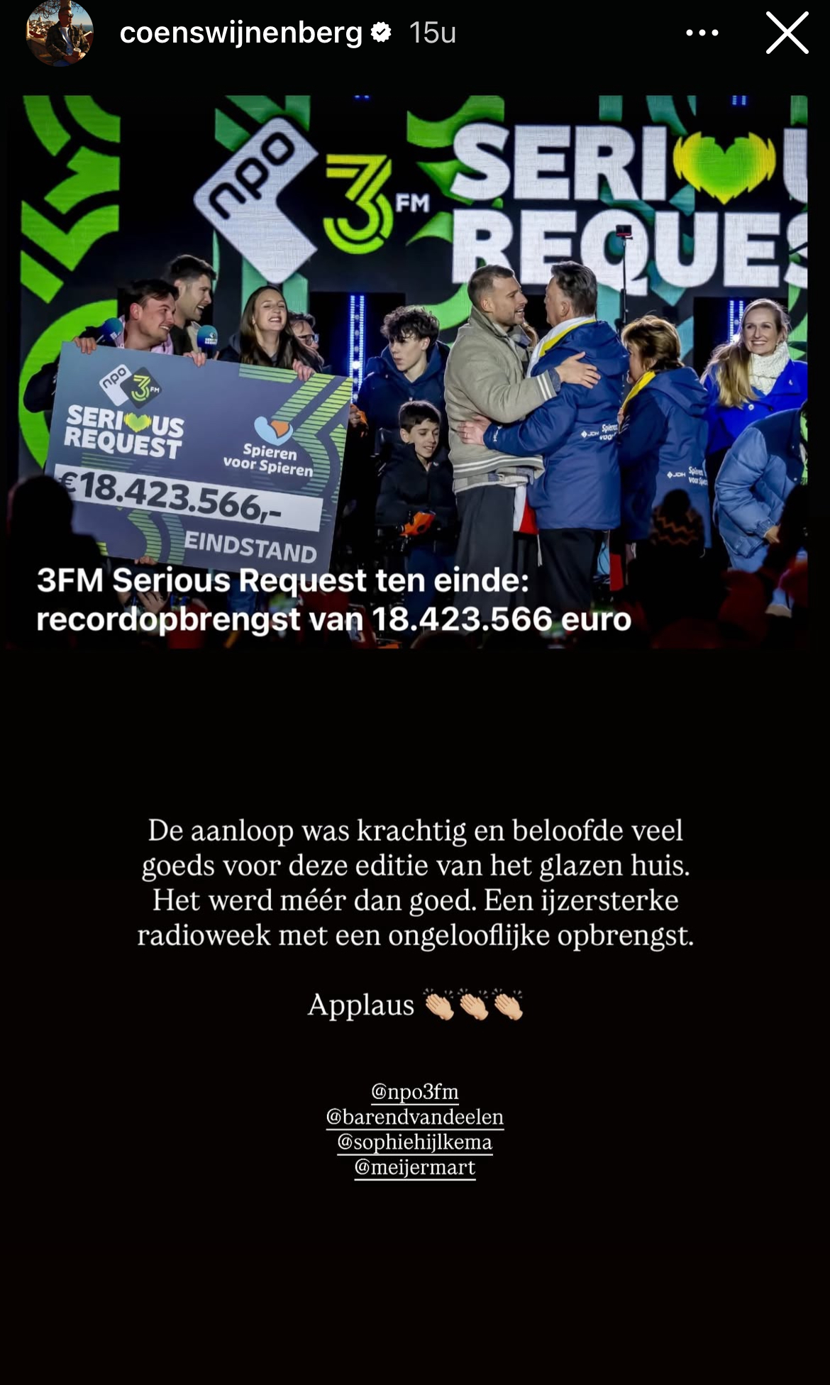 Oud-3FM-dj's loven resultaat Serious Request