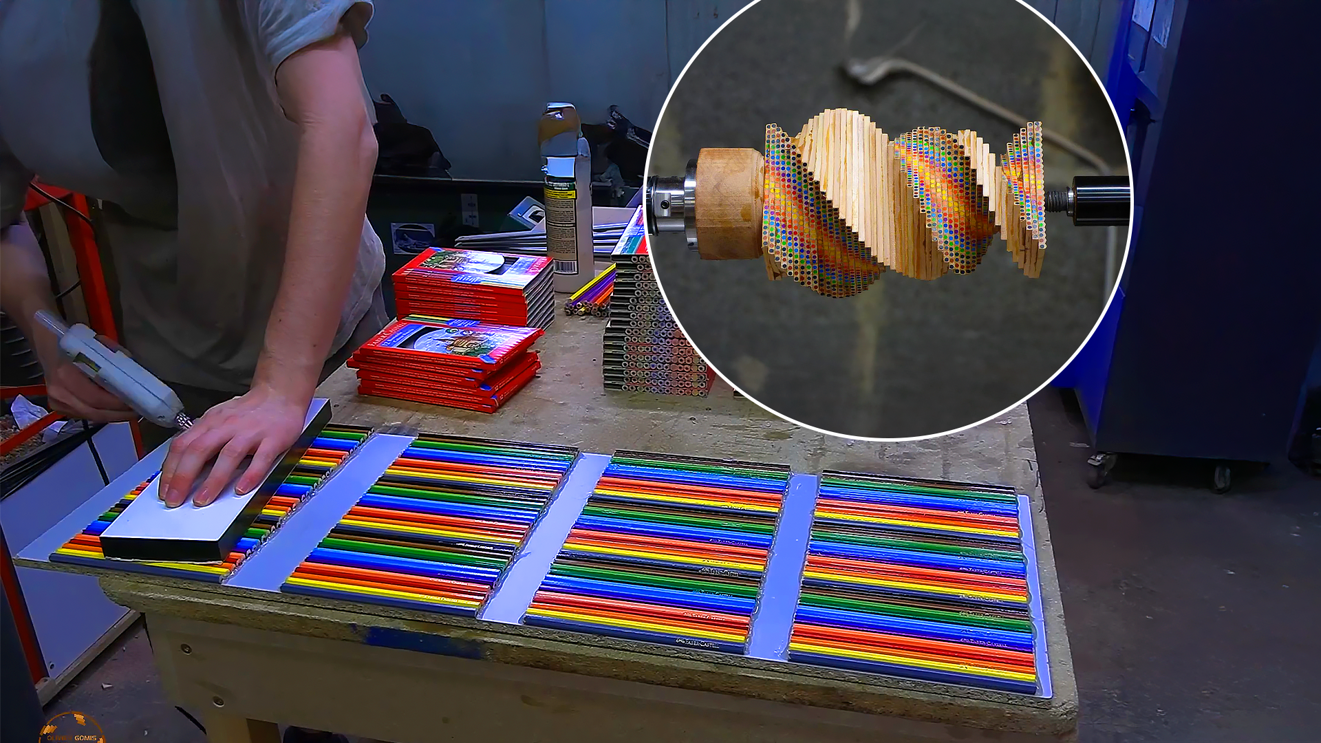 Turning colored pencils without a drop of resin!