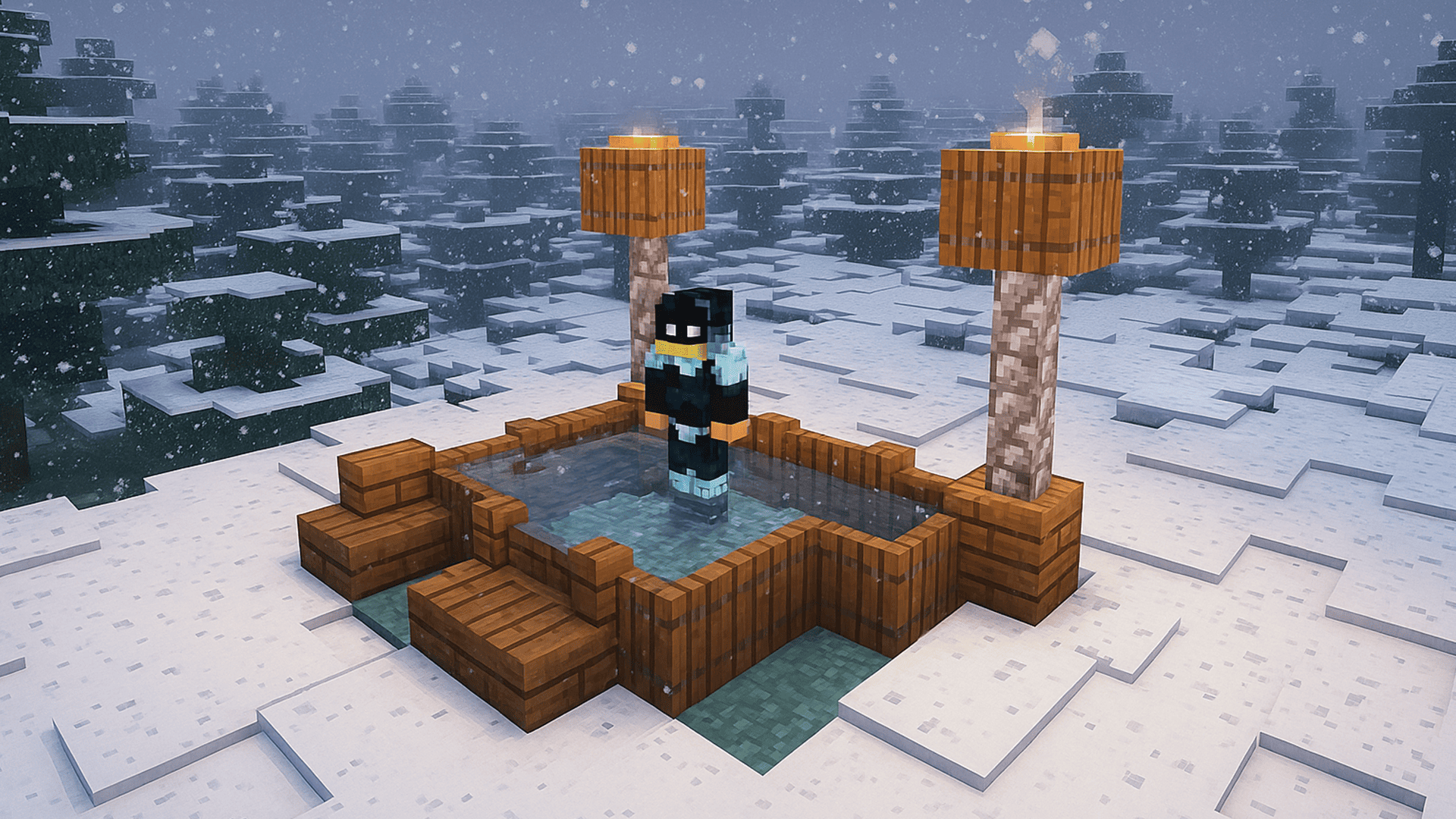 How to build a hot tub in Minecraft