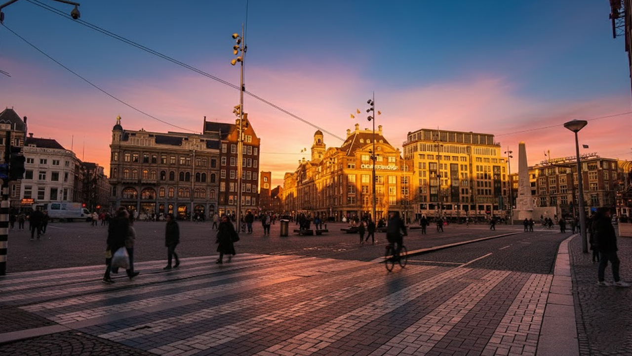 A gentle sunset walk through Amsterdam