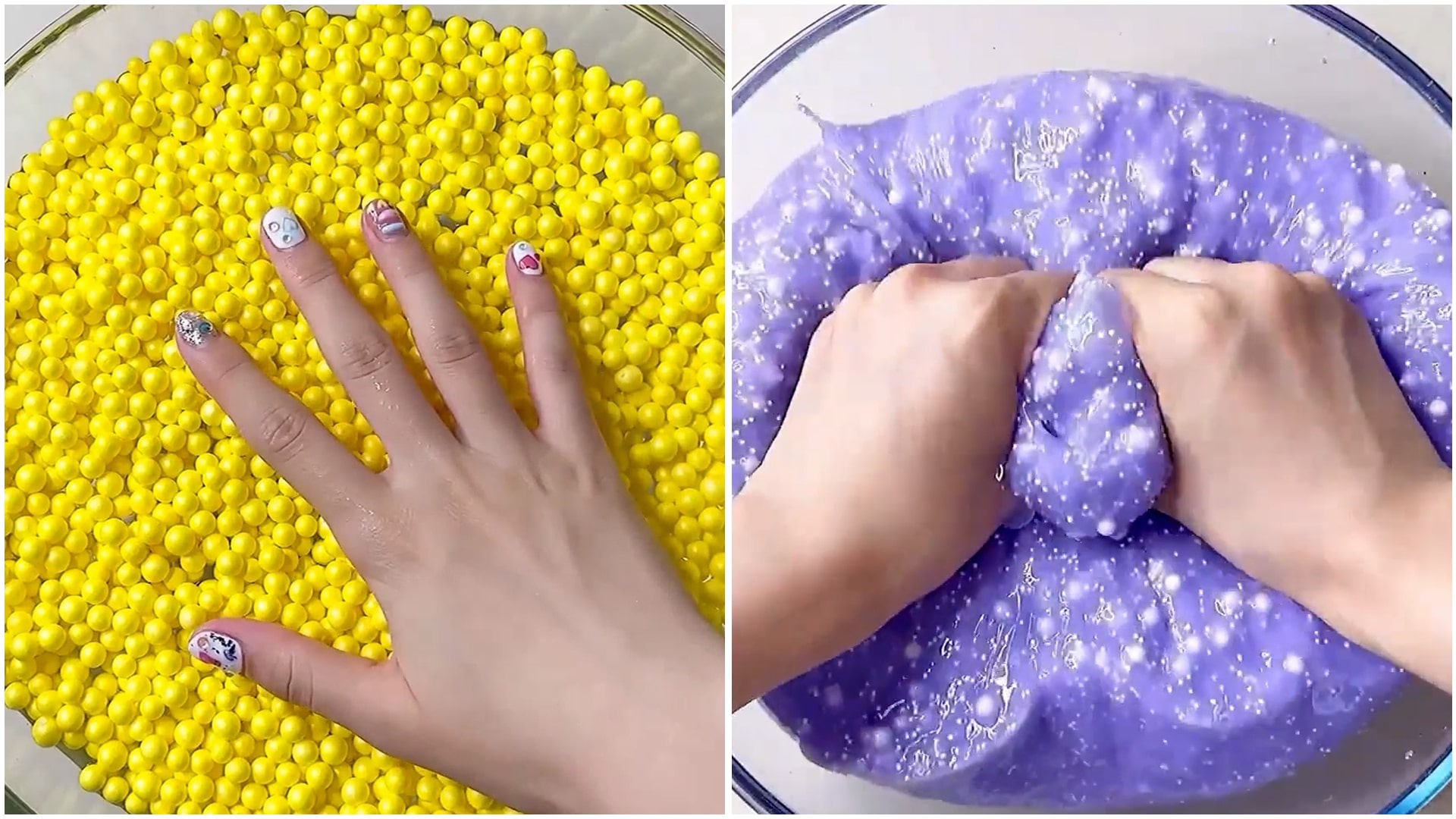 Playing with slime for relaxing moments