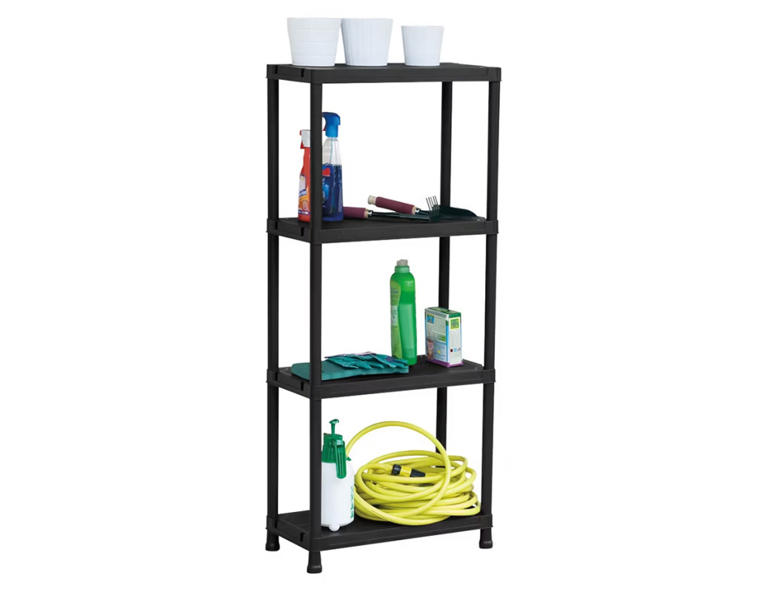 Aldi’s sleek and sturdy 4-tier utility shelf is a space-saving must-have