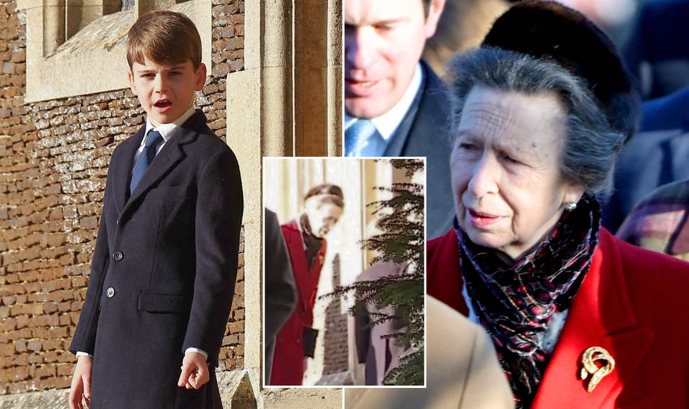 Princess Anne spotted having conversation with Prince Louis after church