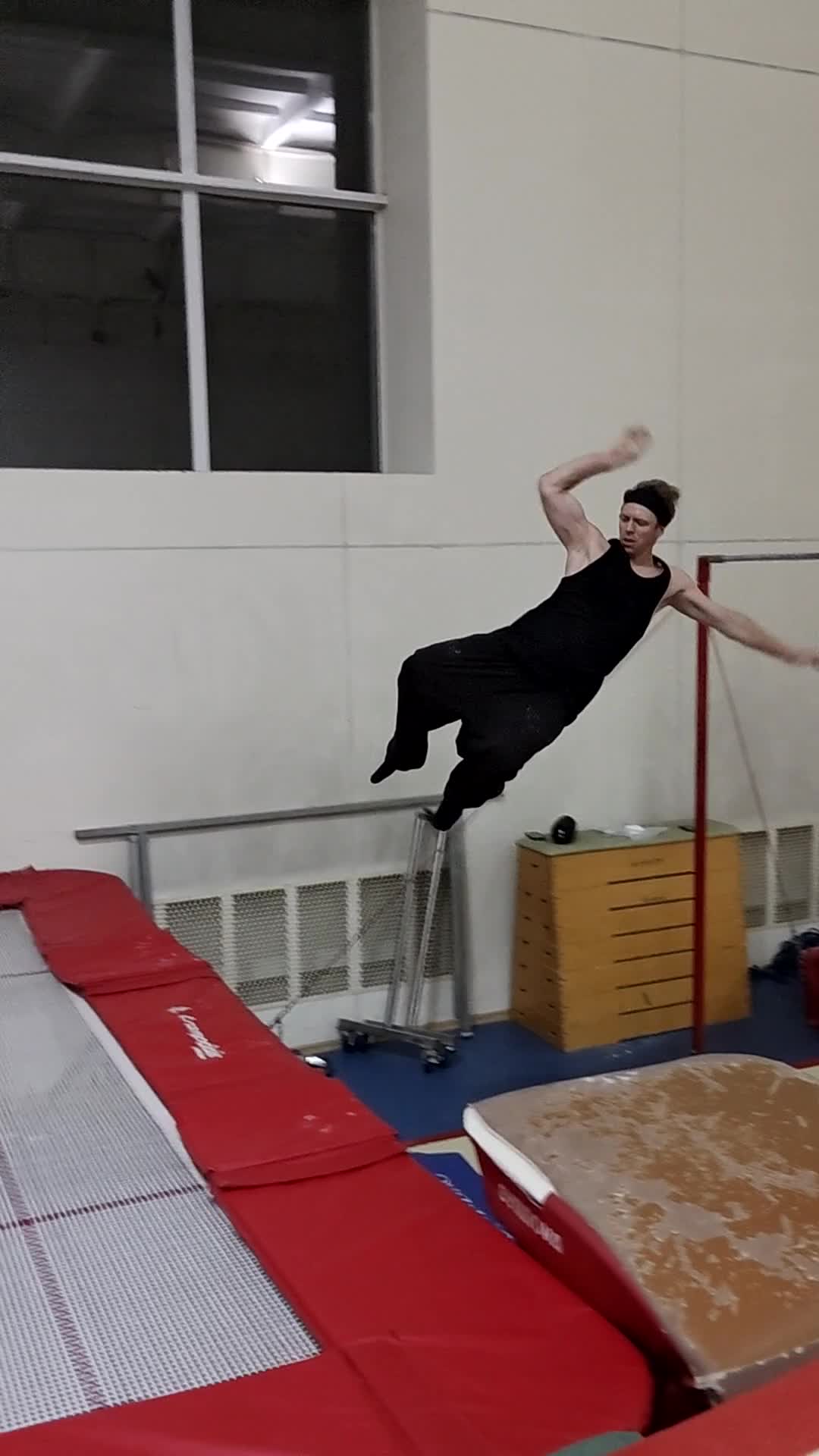 Impressive trampoline acrobatics and gymnastics skills