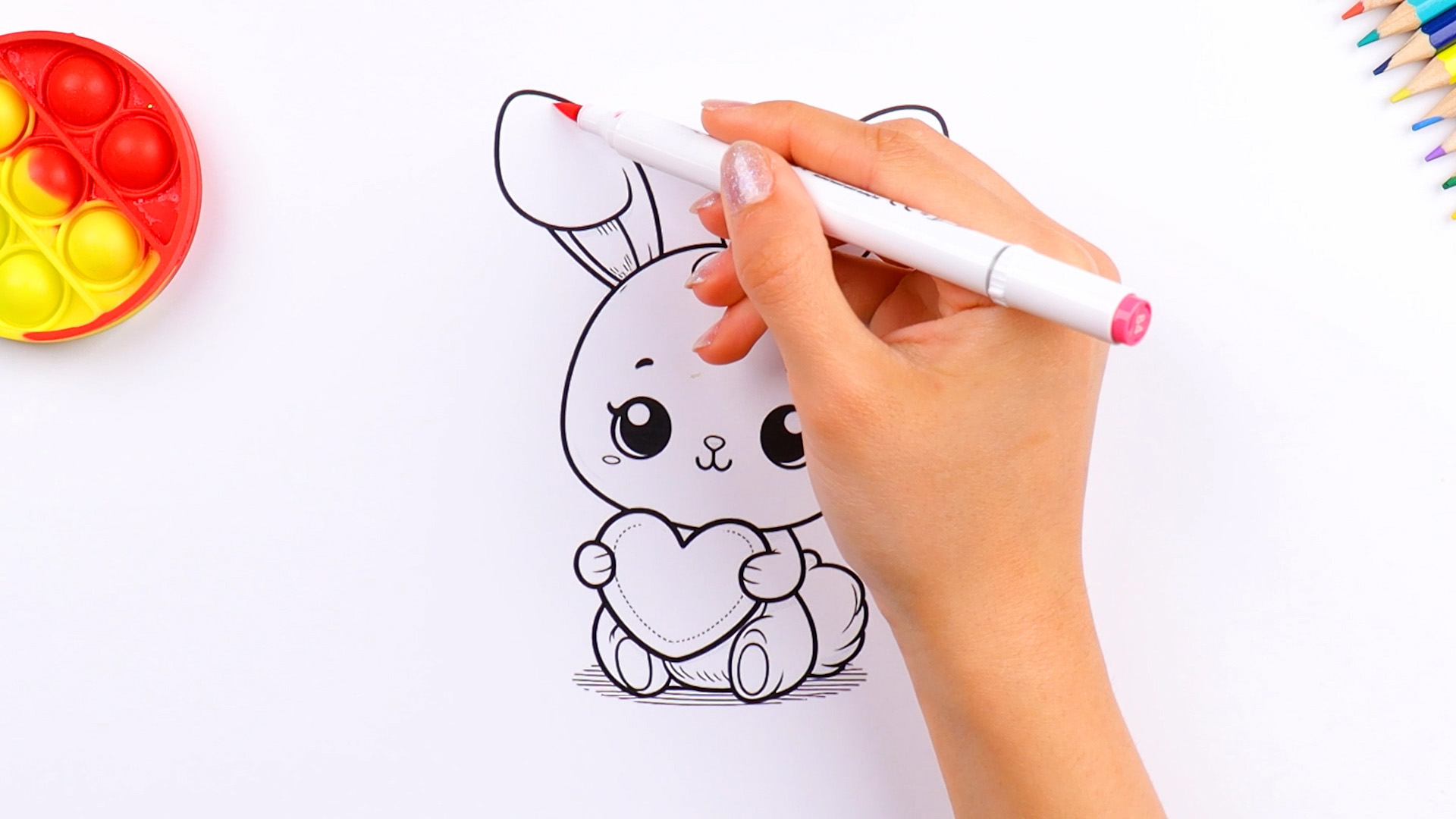 Fun rabbit painting and color learning