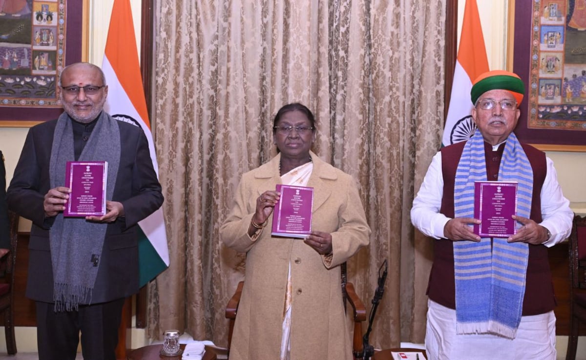 President Droupadi Murmu releases the Constitution of India in Santhali