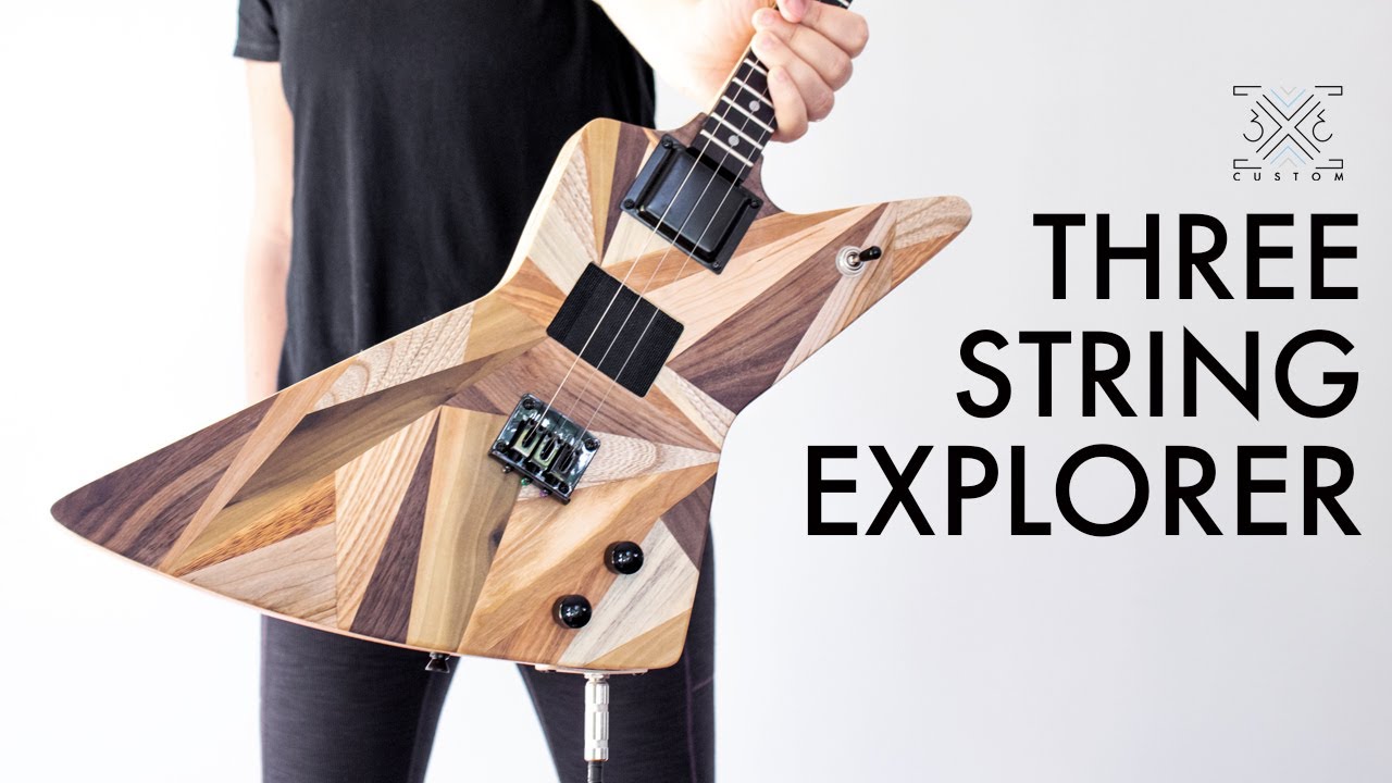 Making a three string explorer - cigar box style guitar build