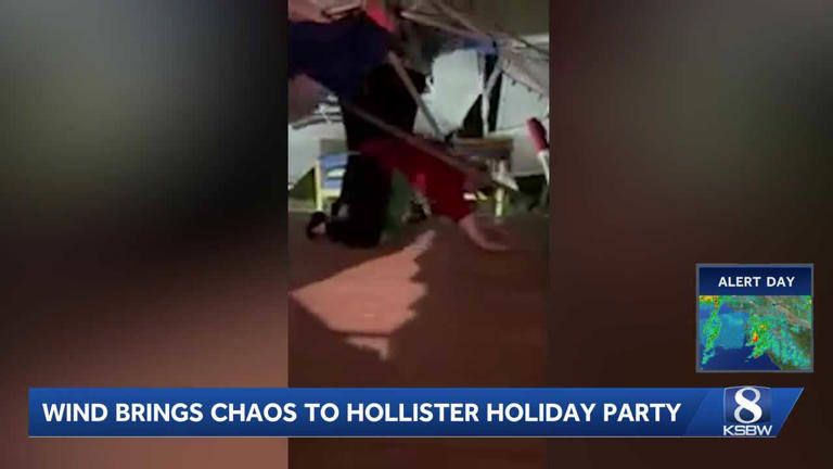 Hollister family's Christmas party disrupted by strong winds