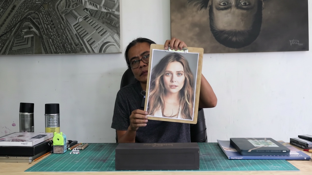 Elizabeth Olsen captured in a stunning realistic drawing