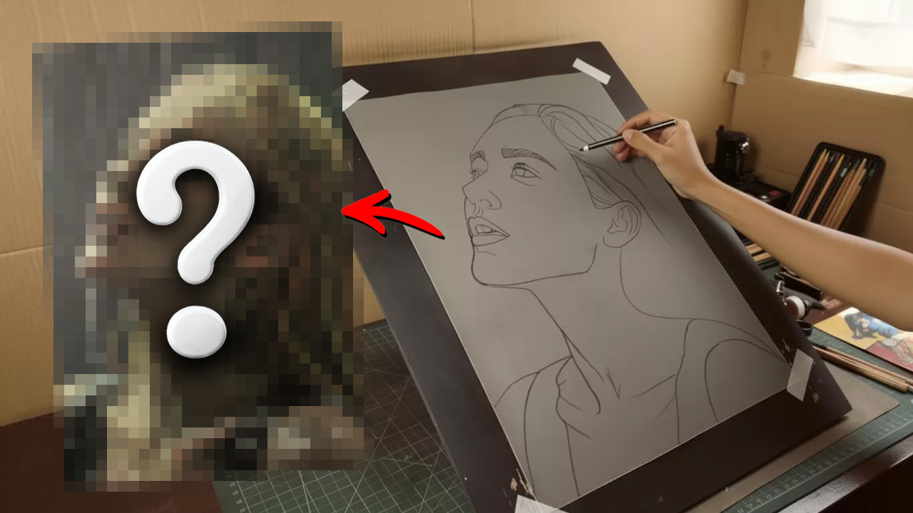 Expressive realism art showing an exotic woman in the rain