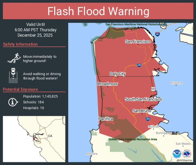 Waymo halts rides in Bay Area due to Christmas flash flood warning