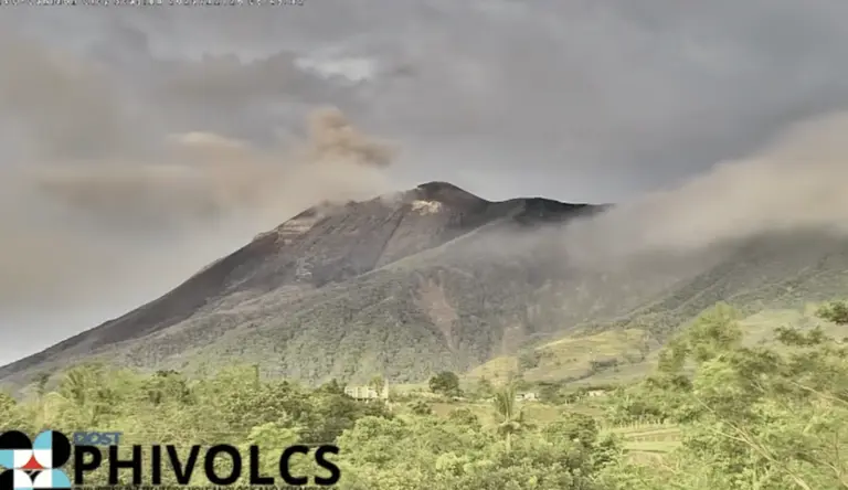 Kanlaon Volcano in Negros Island emits ash on Friday morning