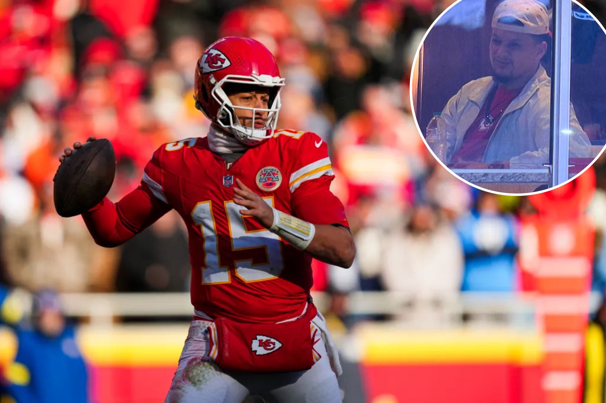 Patrick Mahomes takes in Chiefs’ Christmas game from suite as he ...