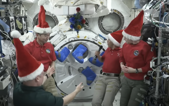 Astronauts 'orbiting a little higher than Santa' send Christmas wishes ...