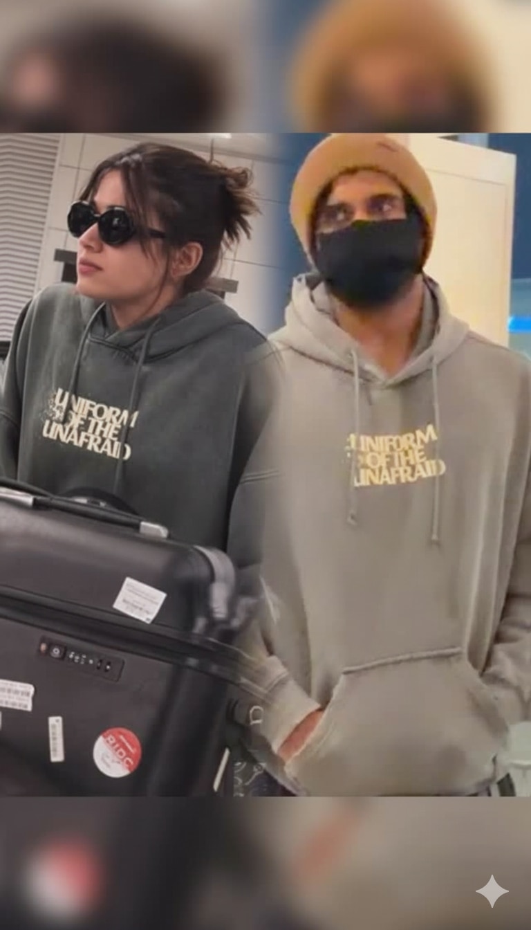 Rashmika, Vijay Deverakonda wear similar hoodies as they jet off for ...