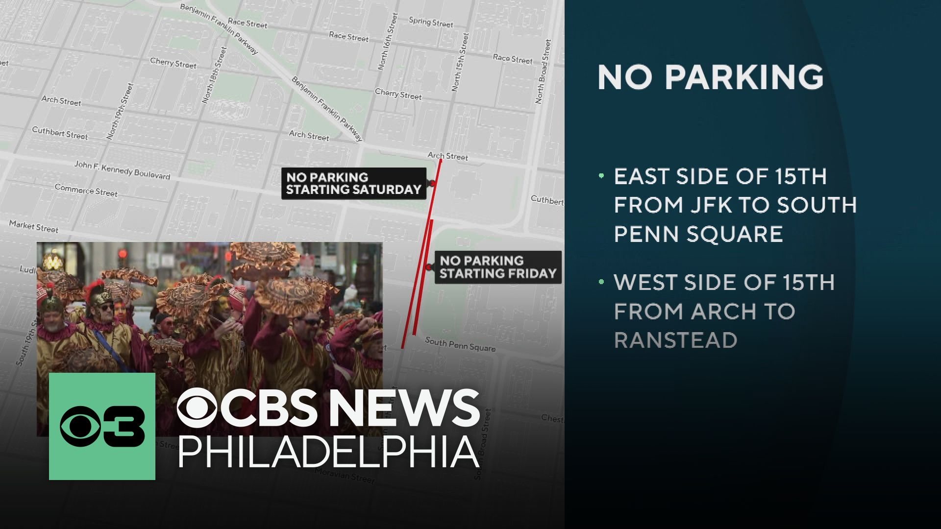 Parking restrictions for Mummers Parade in Philadelphia start Friday