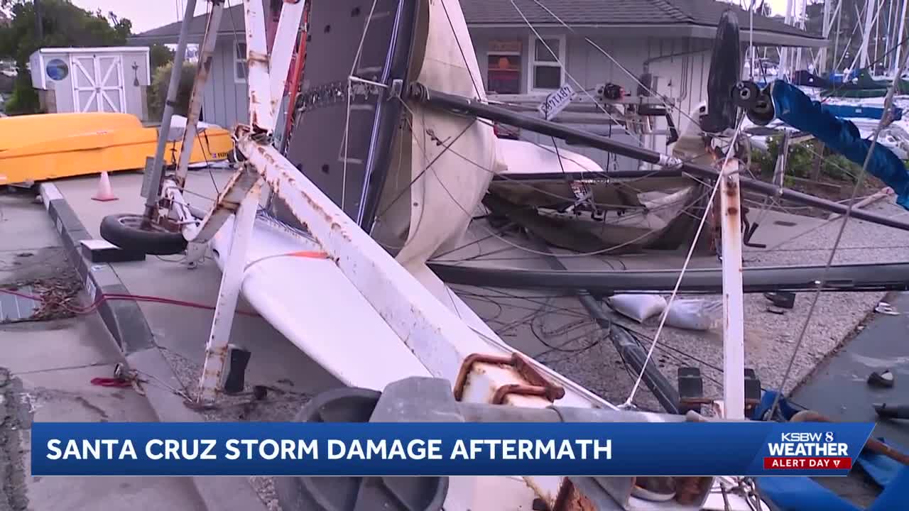 Santa Cruz Harbor hit by 91 mph gusts, leaving storm damage and repairs ...