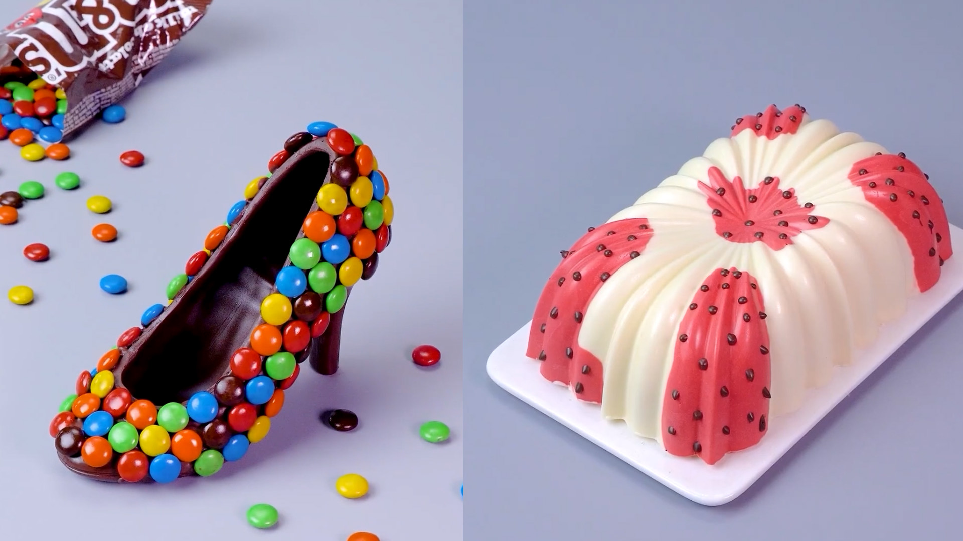 Chocolate high heel and watermelon style dessert creations