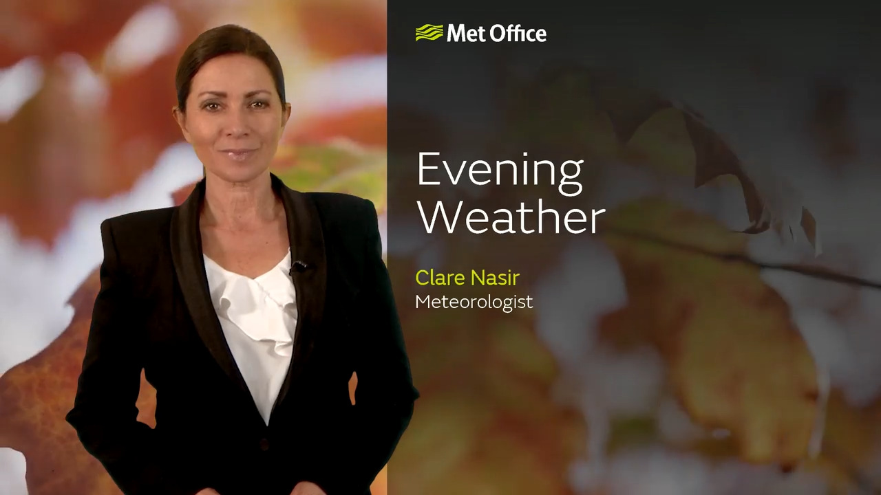 Met Office Wednesday evening weather forecast 22/10/2025