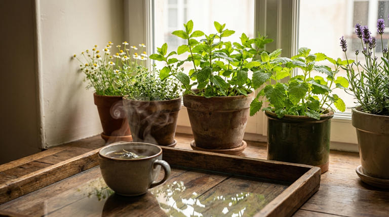 Ce simple rebord de fenêtre suffit pour un jardin de thé d'intérieur ...