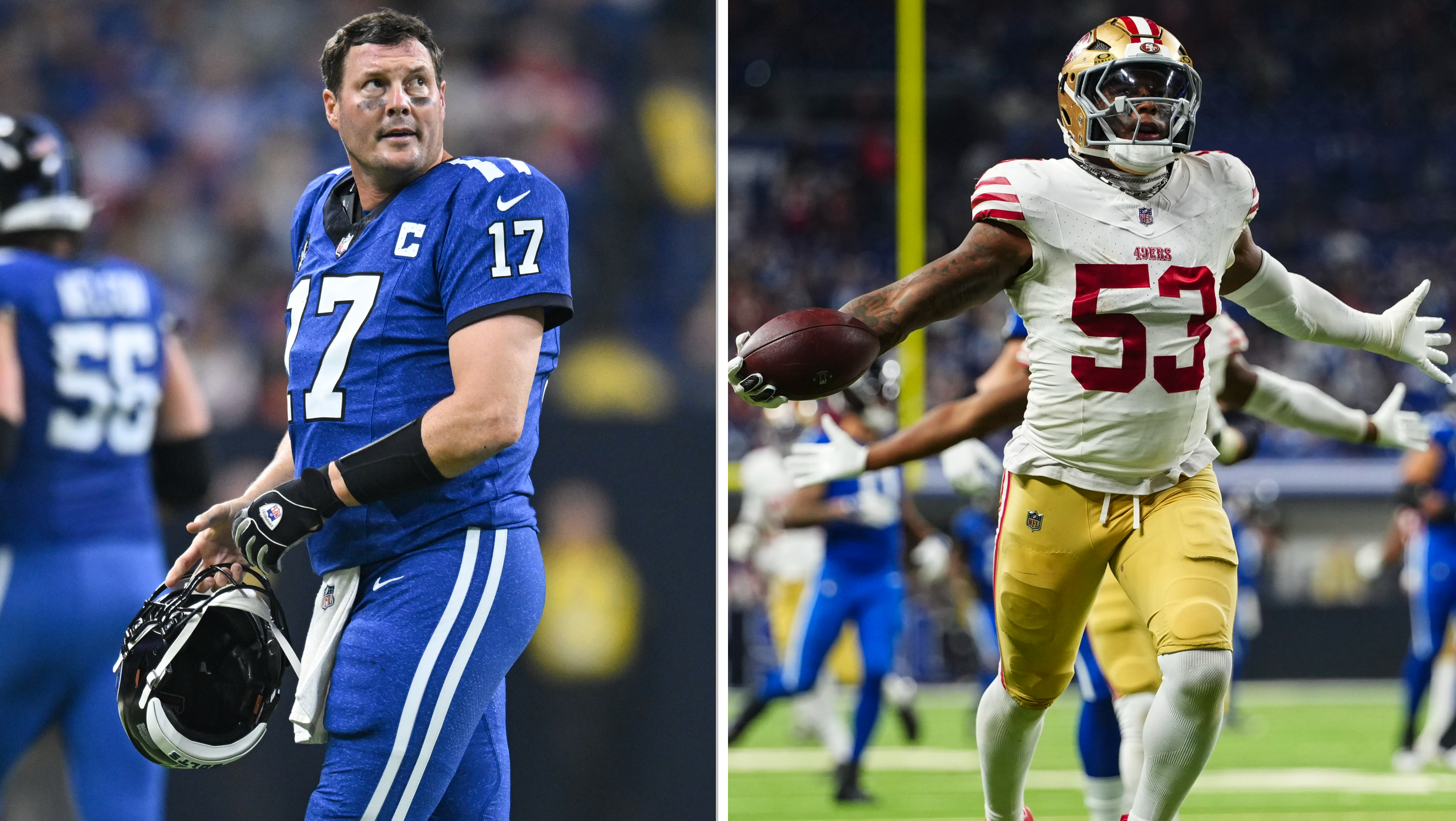 Philip Rivers, Dee Winters share wholesome moment after 49ers LB's pick-six