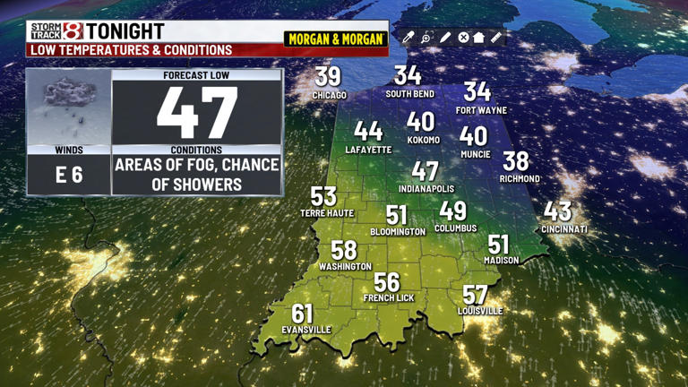 Rain & fog chance tonight, mild weekend ahead with more rain Sunday