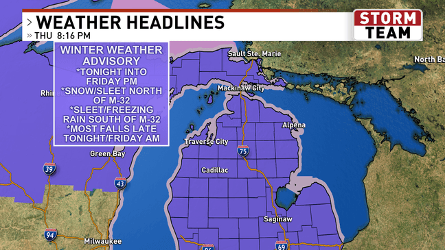 A mess of snow, sleet, and freezing rain takes aim at northern Michigan ...