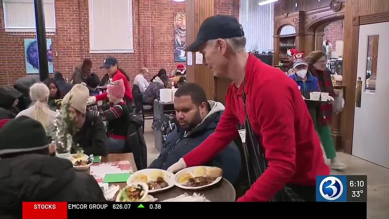 Volunteers serve Christmas lunch to hundreds in need at Hartford nonprofit