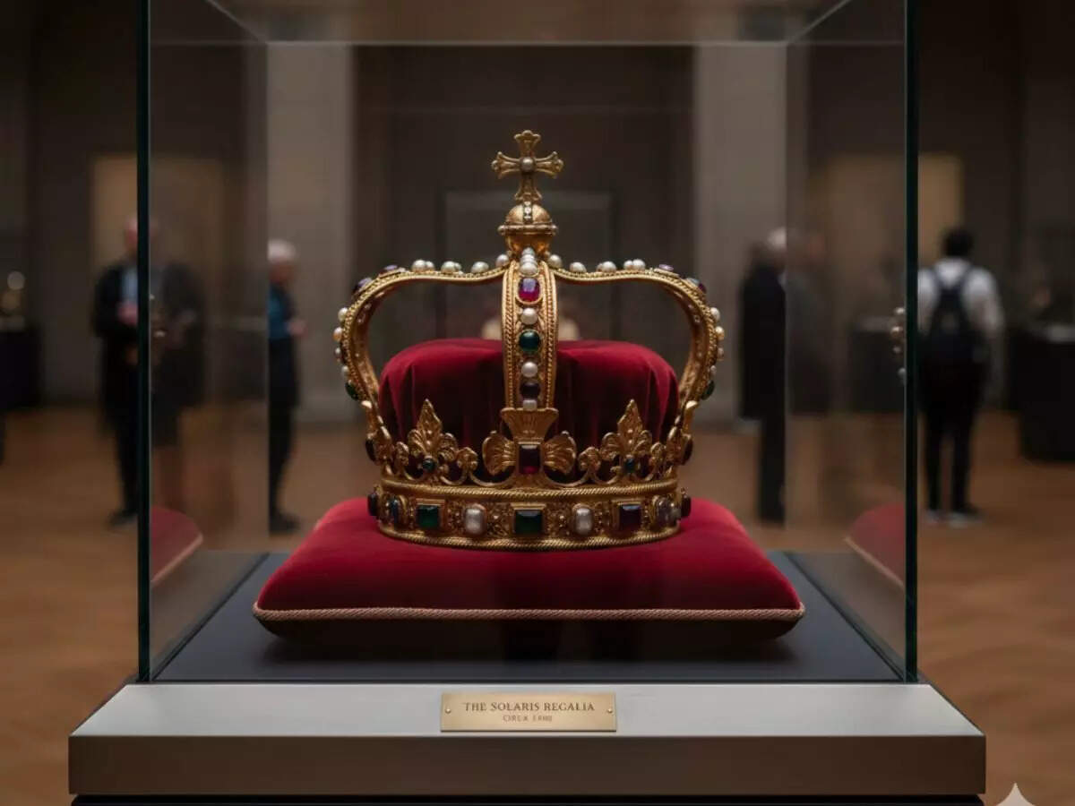 Watch video: Child knocks down $280,000 golden crown while trying to ...
