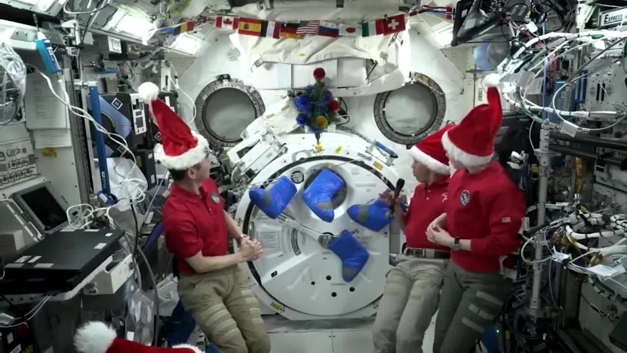 International Space Station astronauts send holiday message to Earth