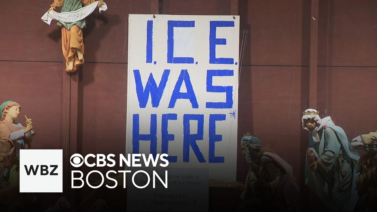 Controversial "ICE was here" nativity scene remains up in Massachusetts ...