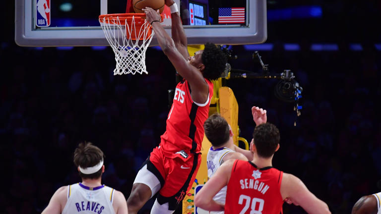 Thompson’s 26 points lead Rockets to 119-96 win over Doncic, Lakers