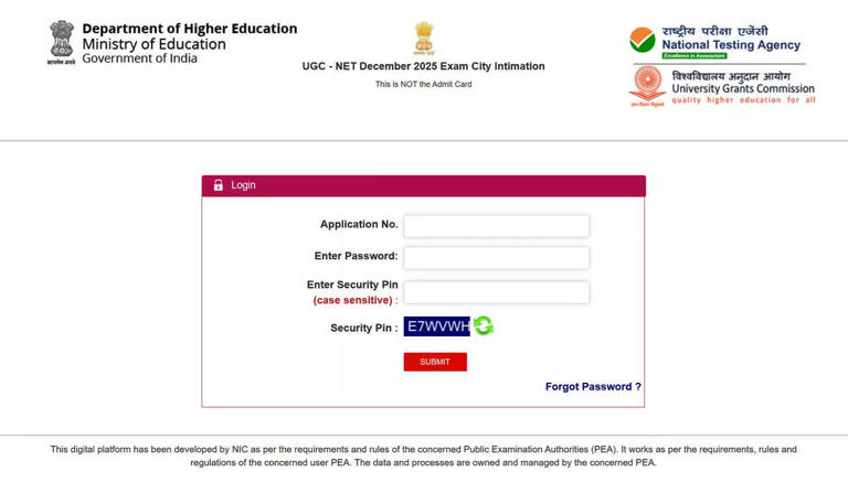 UGC NET December 2025 city intimation slip: NTA issues important notice ...