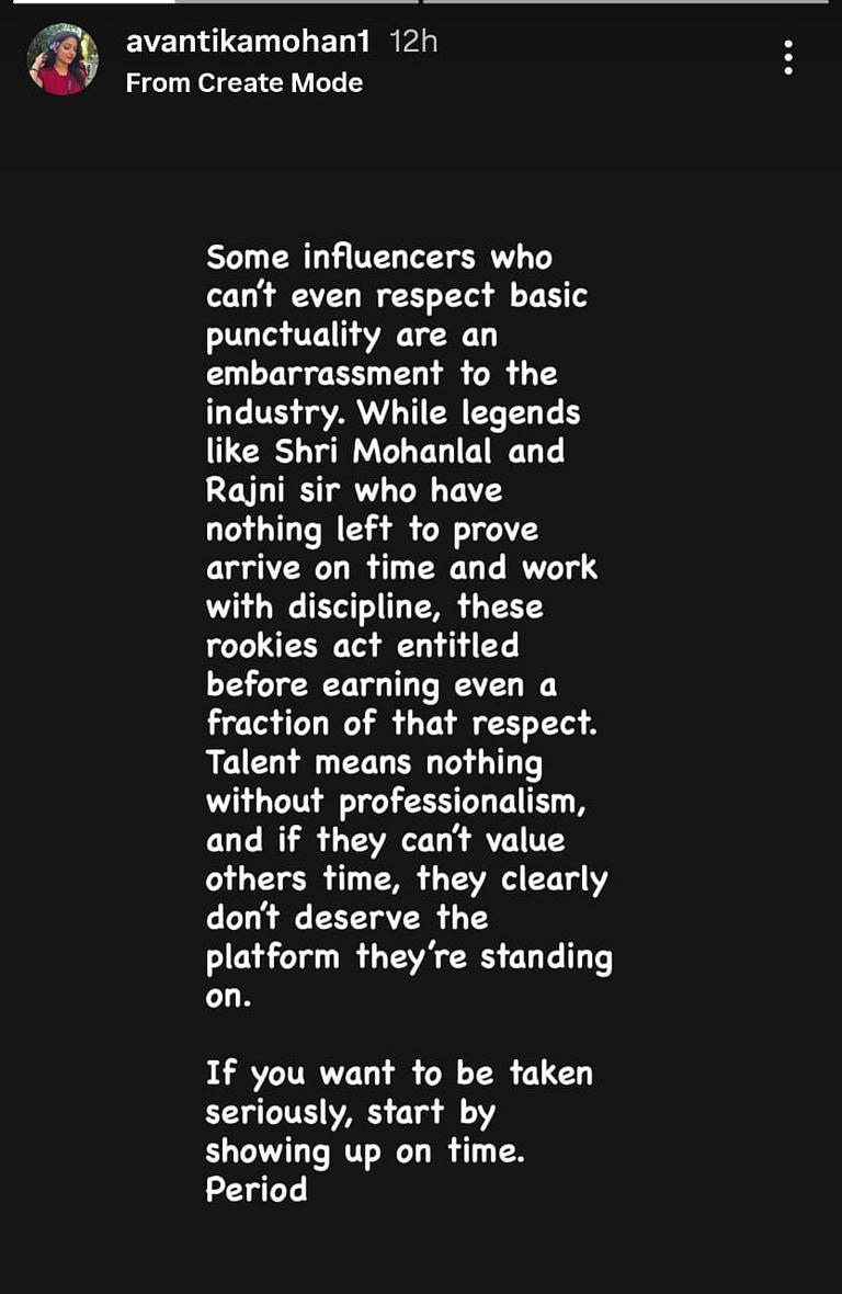 Avantika Mohan: Influencers lack punctuality of legends like ...