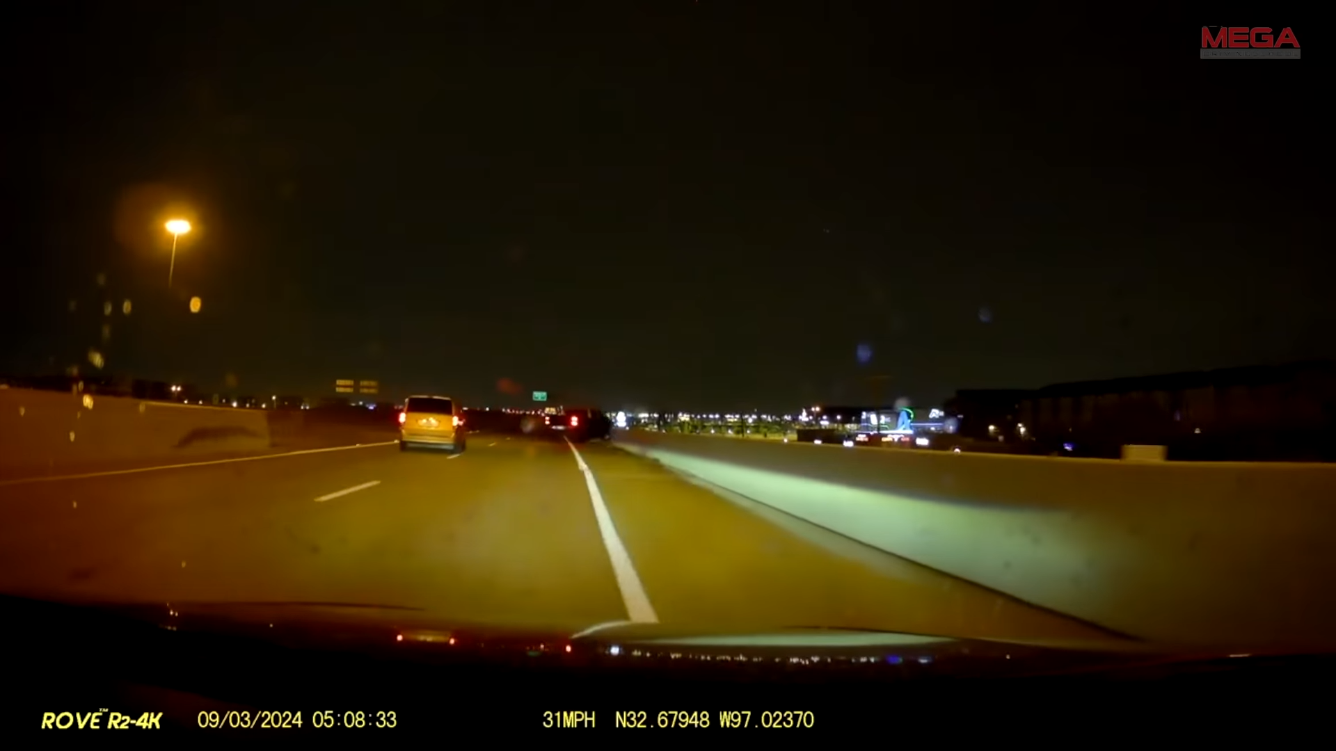 The moment when a car nearly fell off the bridge