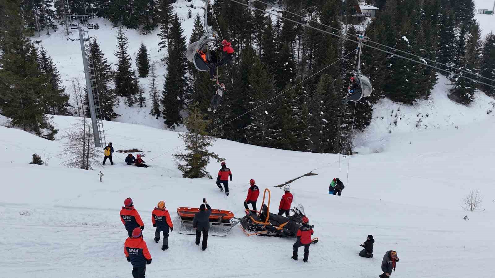 Ordu’daki kayak merkezinde gerçeğini aratmayan kurtarma tatbikatı