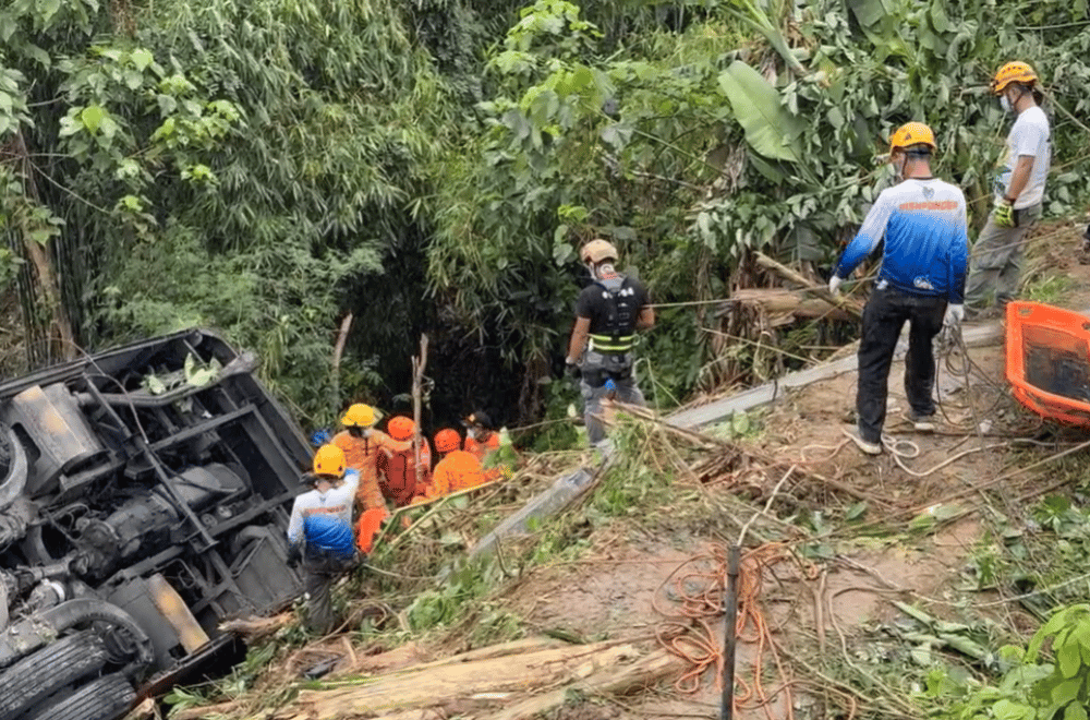Four dead after bus falls into ravine in Camarines Sur
