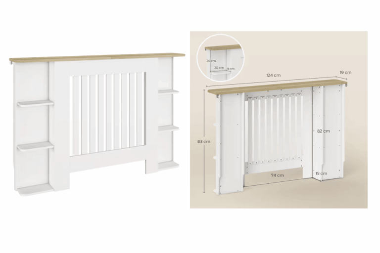 Tesco 'stylish' £44.99 radiator cover with built-in shelves transforms ...