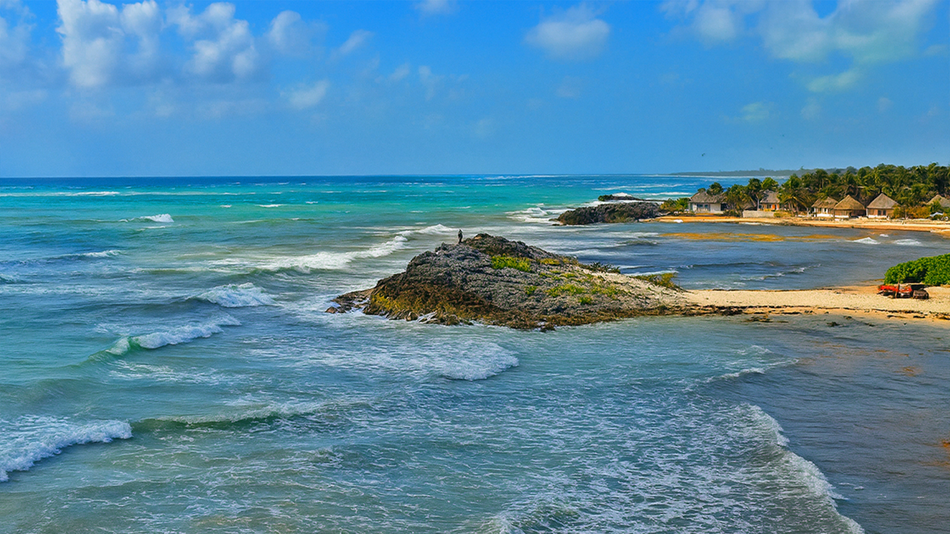 Het prachtige blauwe water van Riviera Maya