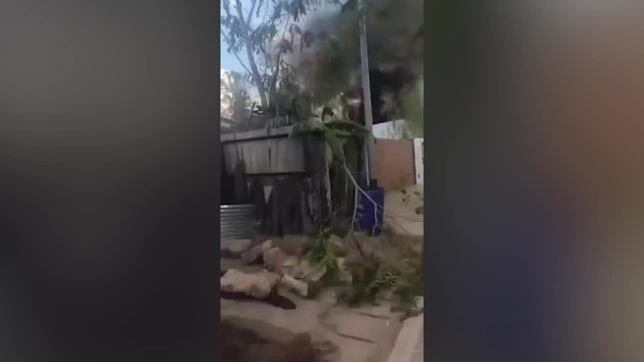 Homes damaged in Cambodian artillery attack on border village