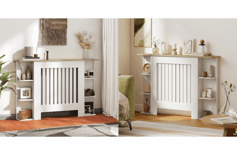 Tesco 'stylish' £44.99 radiator cover with built-in shelves transforms ...