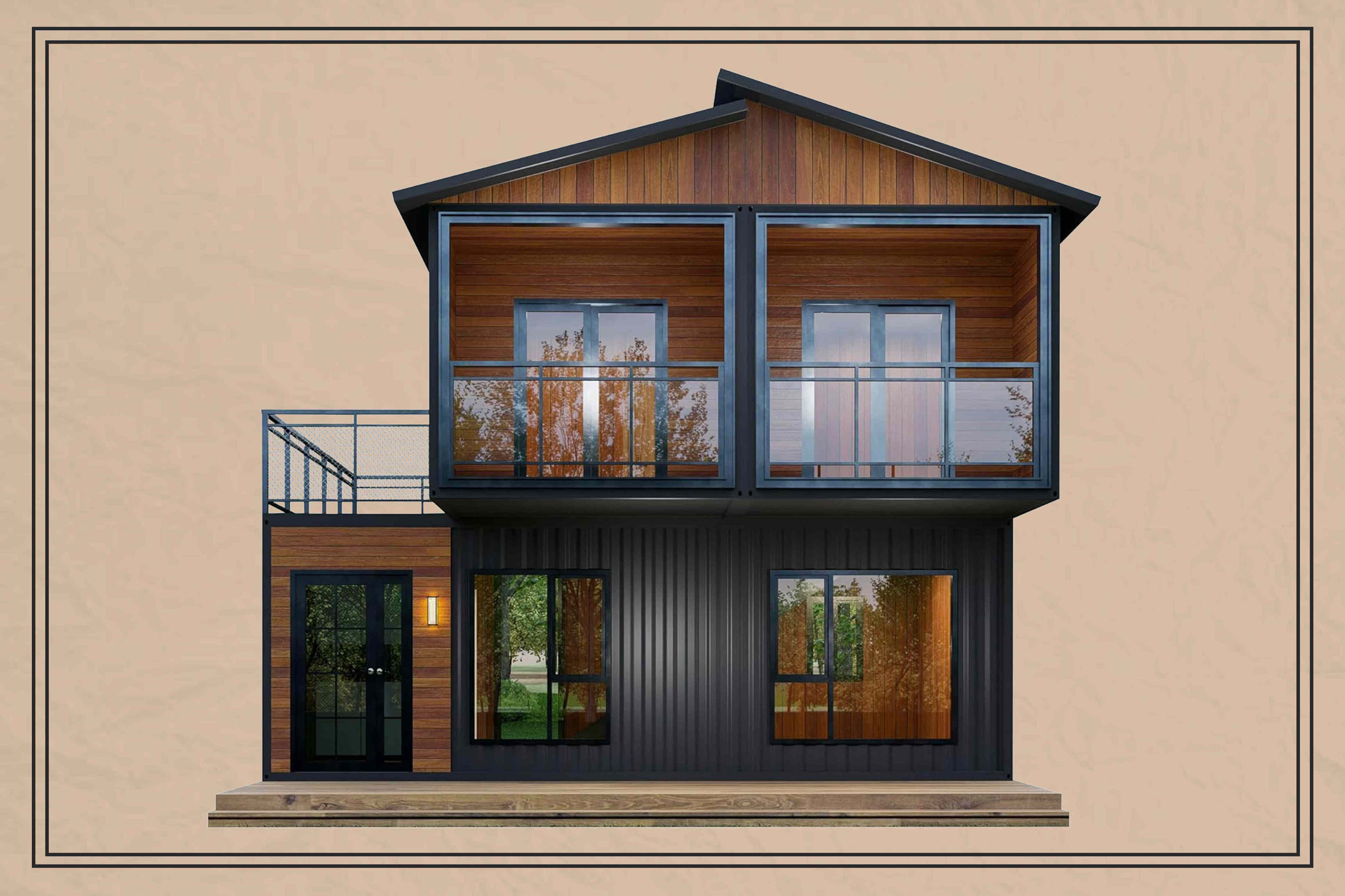 Amazon is selling a dreamy modern 2-story cabin with floor-to-ceiling ...