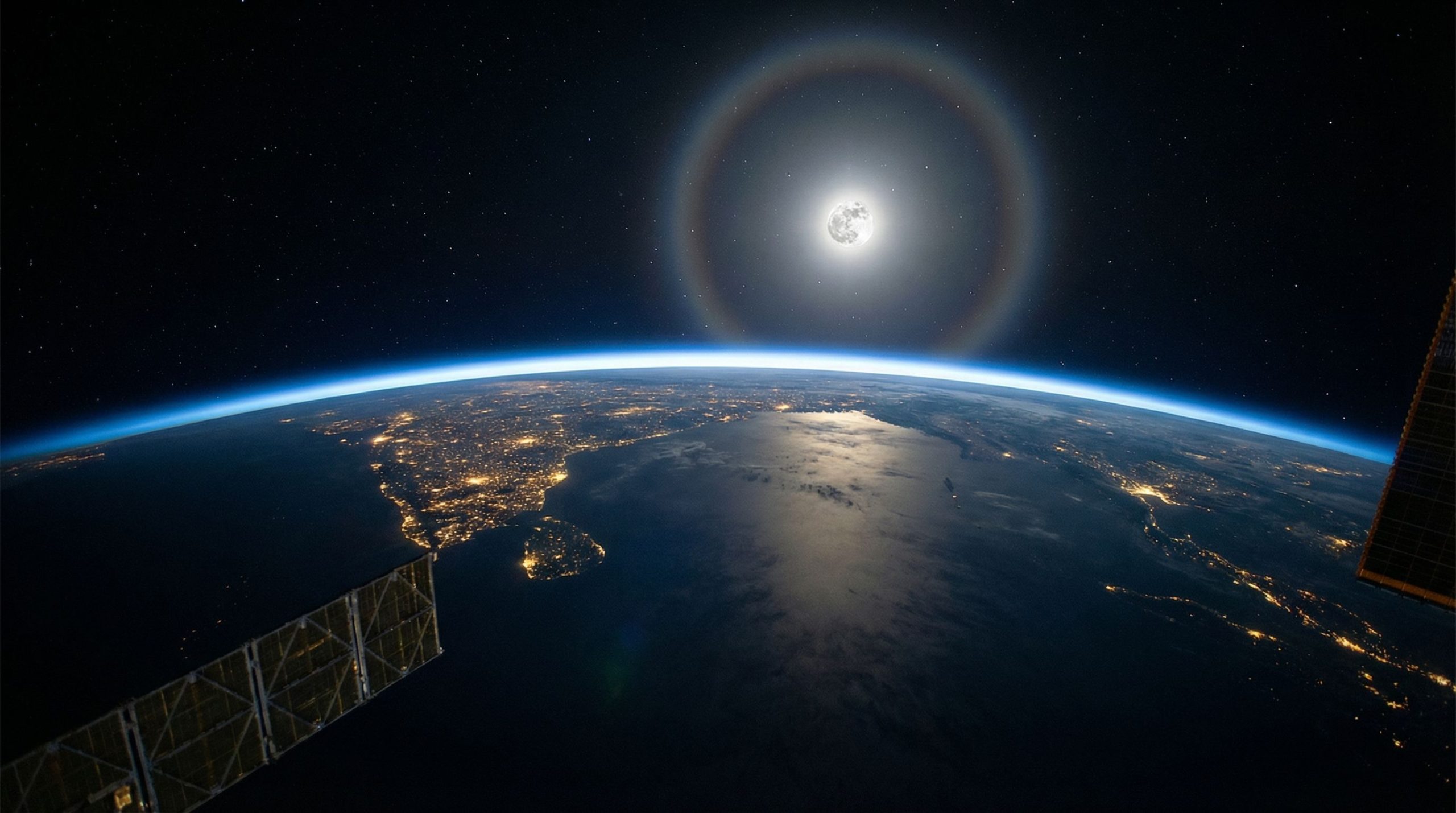 Un astronaute capture un sublime « halo lunaire » : quand l’optique se ...