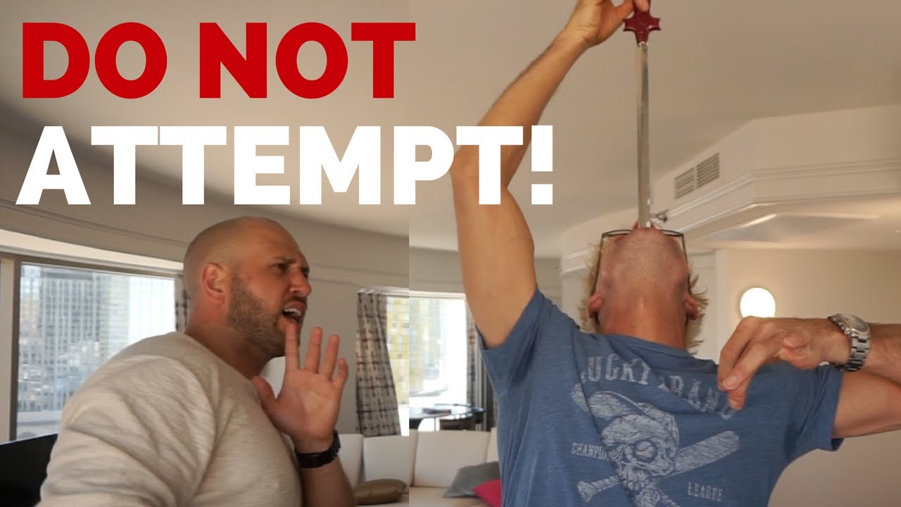 Sword swallowing stunt goes horribly wrong